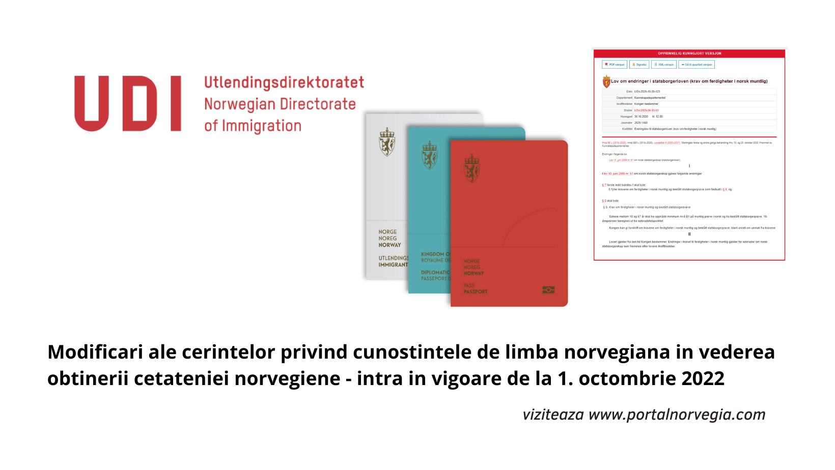 Modificari ale cerintelor privind cunostintele de limba norvegiana in ...