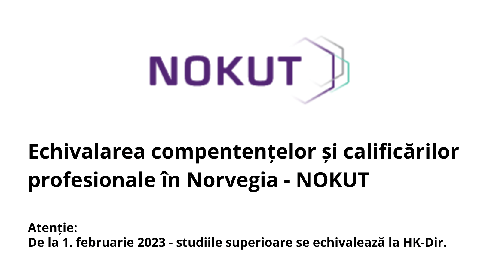 Echivalarea compentențelor profesionale în Norvegia - NOKUT - Portalul ...